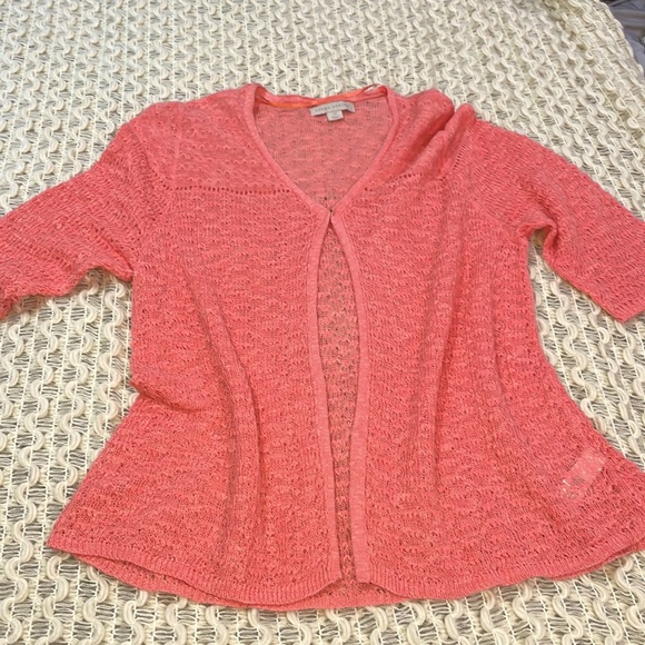 Laura Ashley | Sweaters | Laura Ashley Lightweight Knit Crochet Linen ...